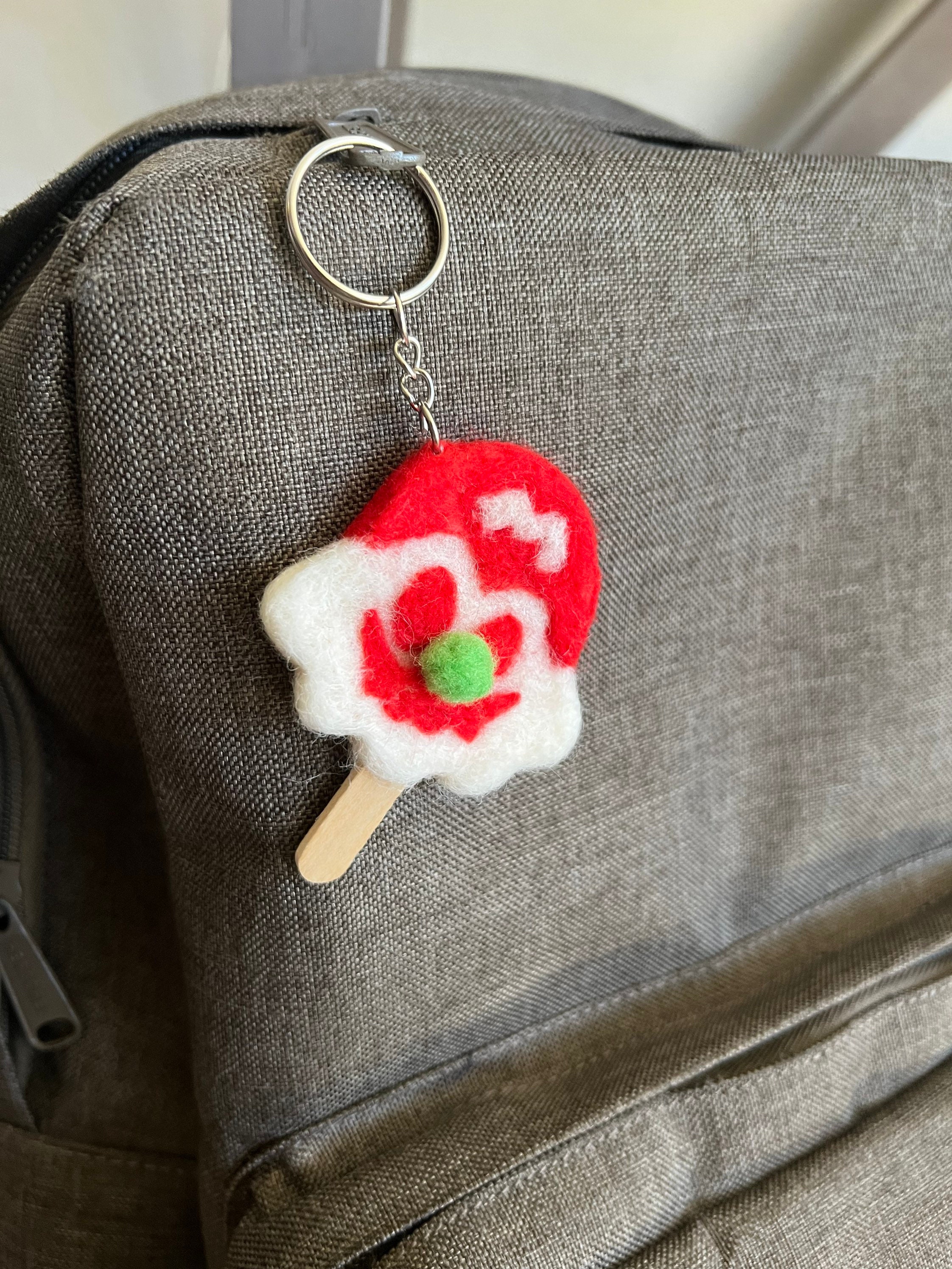 90s Mario Ice Cream Popsicle - Needle Felt Keychain/christmas Ornament ...