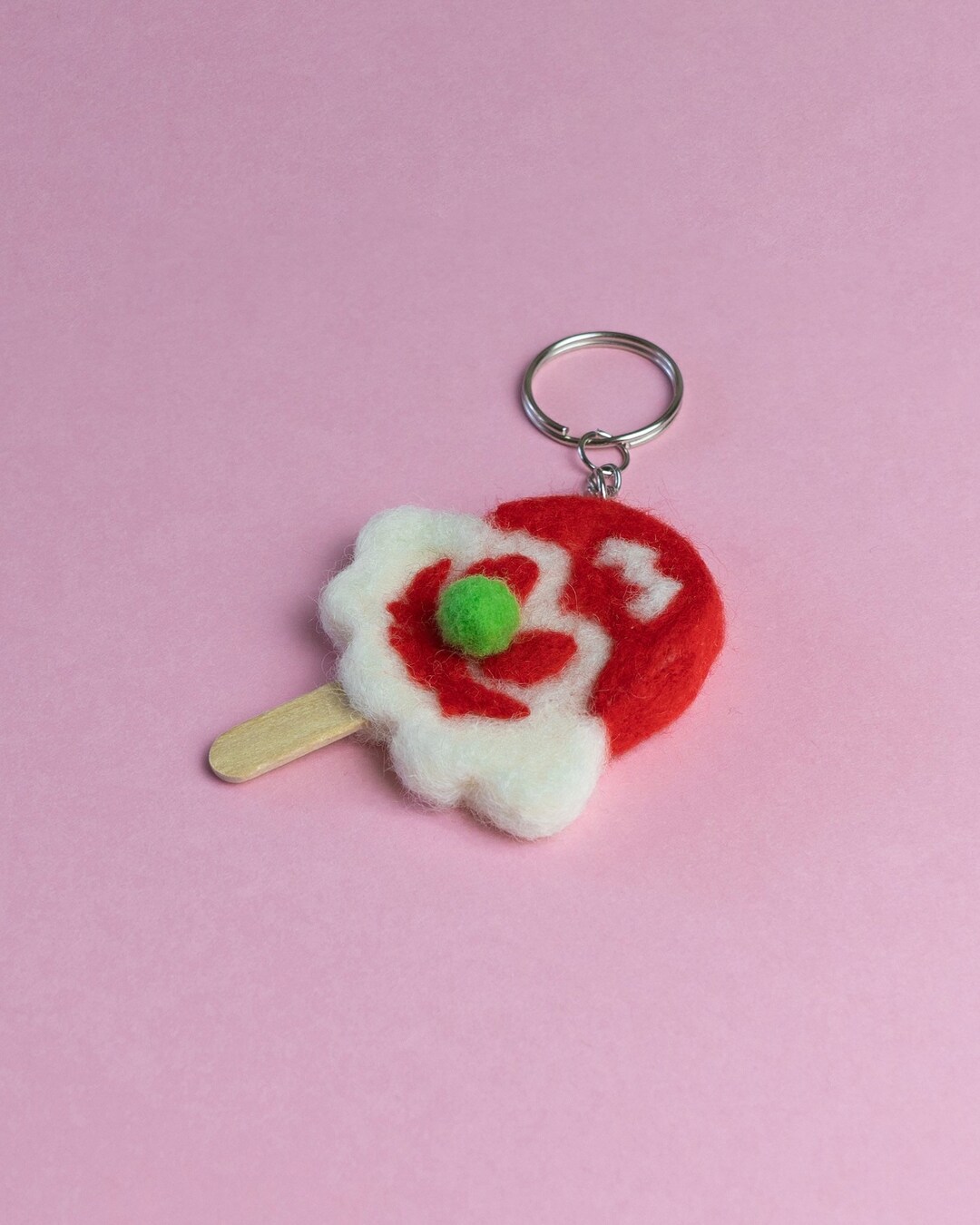 90s Mario Ice Cream Popsicle - Needle Felt Keychain/christmas Ornament ...