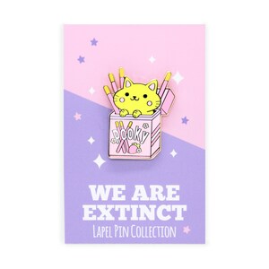 Pocky Strawberry Foodie Cat Hard Enamel Gold Lapel Pin - Etsy UK