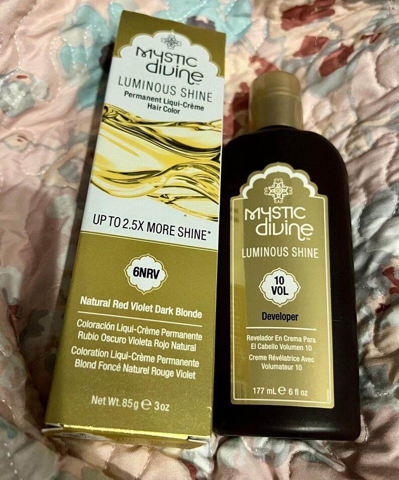 Mystic Divine Permanent Hair Color & 40 Developer 6NRV Natural Red Dark ...