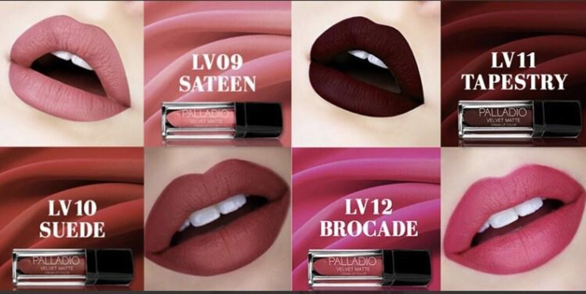 Palladio Velvet Matte Cream Lip Color Damask Midnight Purple Long ...