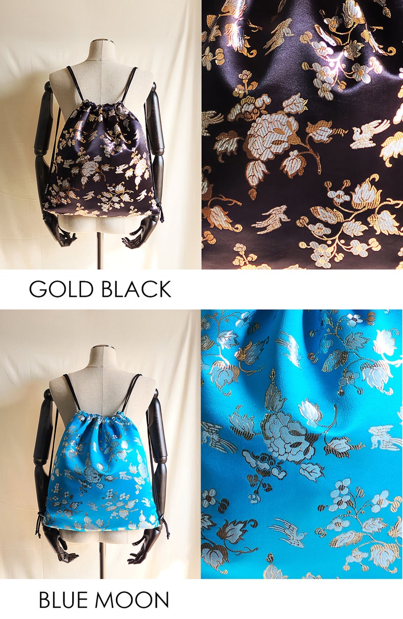 Korea Traditional Hanbok Fabric Drawstring Backpack, Shoulder Bag ...