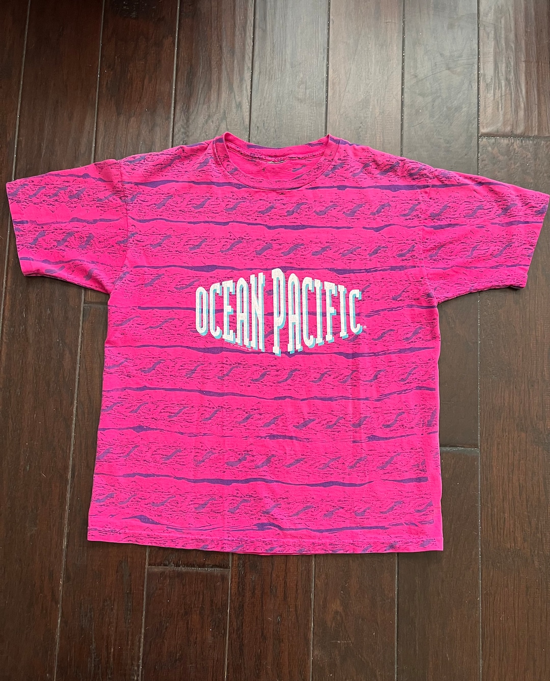 1991 Vintage Ocean Pacific Shirt AOP Colorful Single Stitch 90s Surf ...