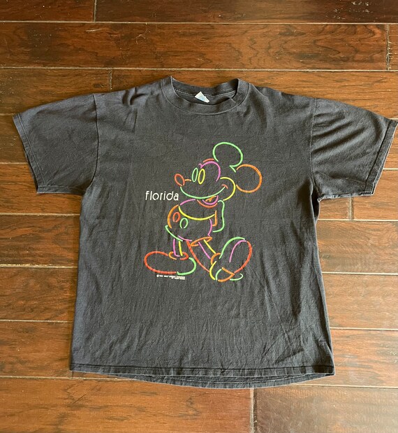 80s vintage neon Mickey Mouse Disney Florida 1980s co… - Gem