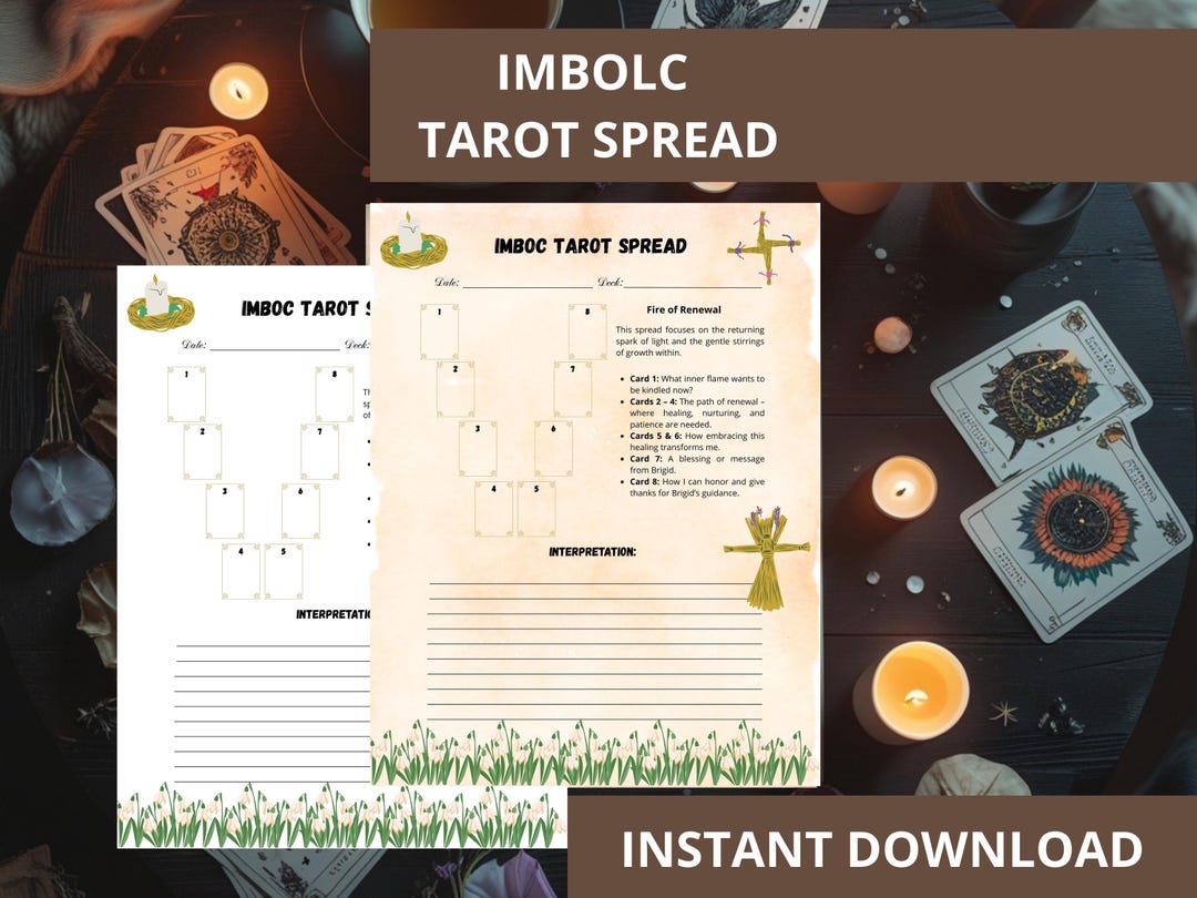 Imbolc Tarot Spread | Wheel of the Year Grimoire Pages (PDF) - Etsy ...