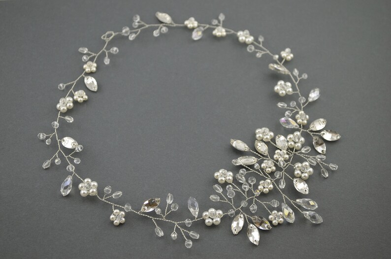 Bridal Wedding Crystal Hair Vine Bridal Hair Wreath Wedding Etsy