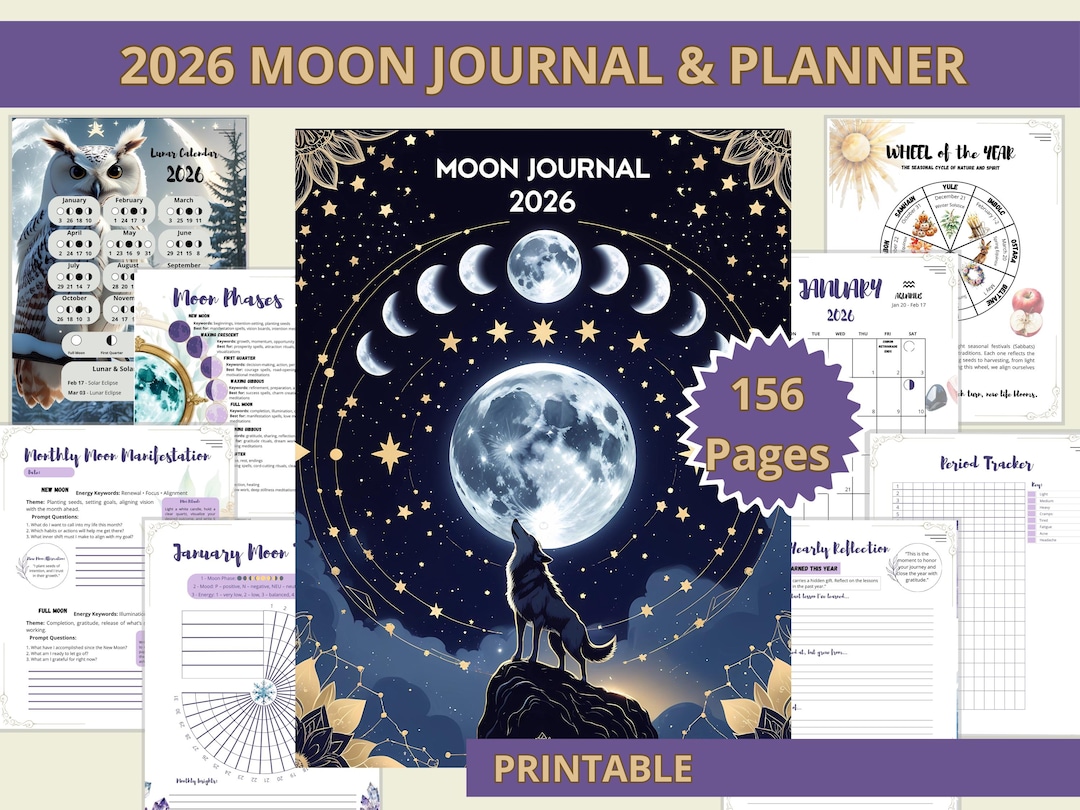 Moon Planner 2026 | Lunar Journal, Rituals & Astrology Workbook (PDF ...