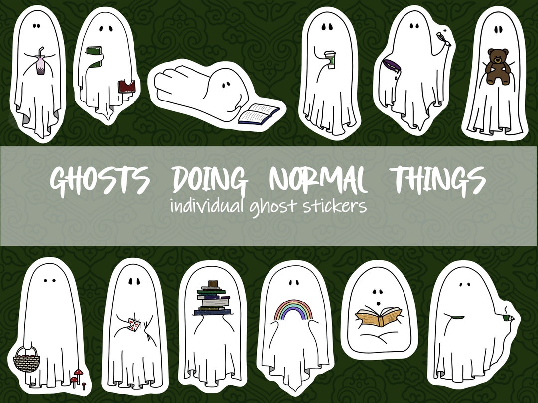 Ghosts Doing Normal Things Stickers ~ Gifts ~ Journaling ~ Scrapbooking ...