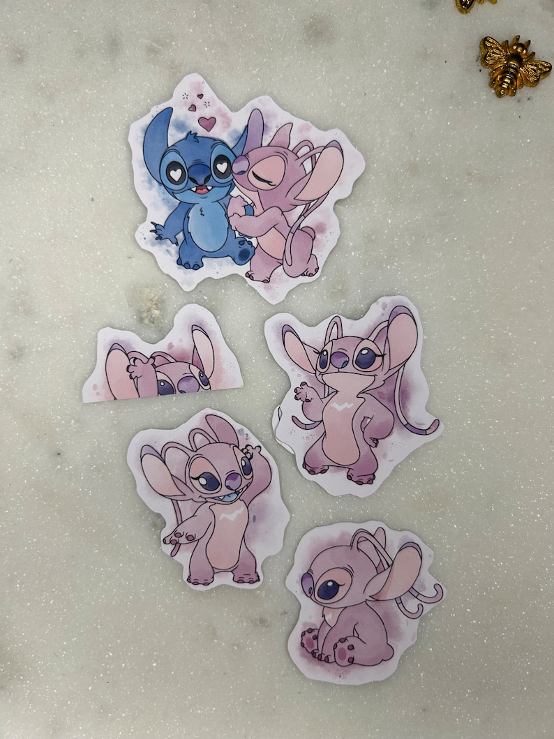 Set of 12 Stitch and Angel Stickers Ft. Scrump Gifts - Etsy