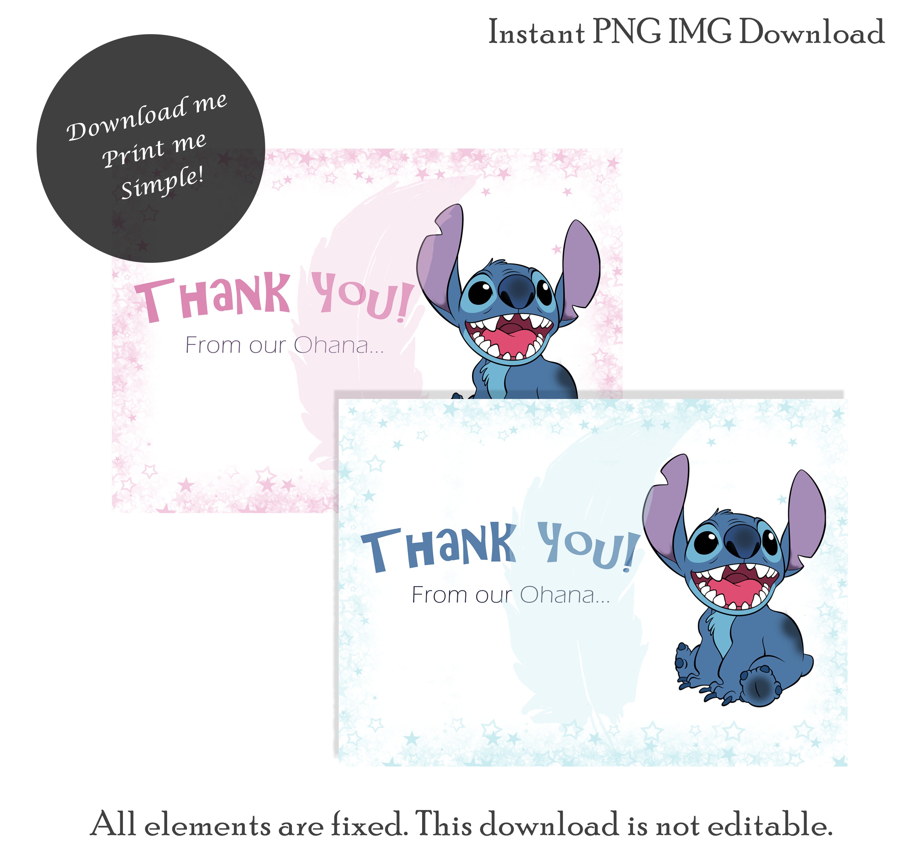 Stitch Baby Shower Thank You Card - Etsy Australia