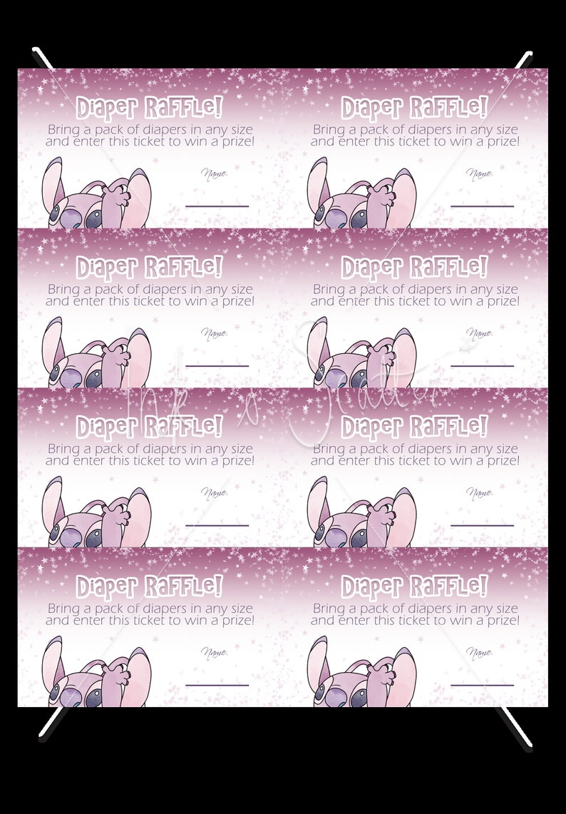 Angel From Lilo and Stitch Baby Shower Diaper Raffle Tickets - Etsy