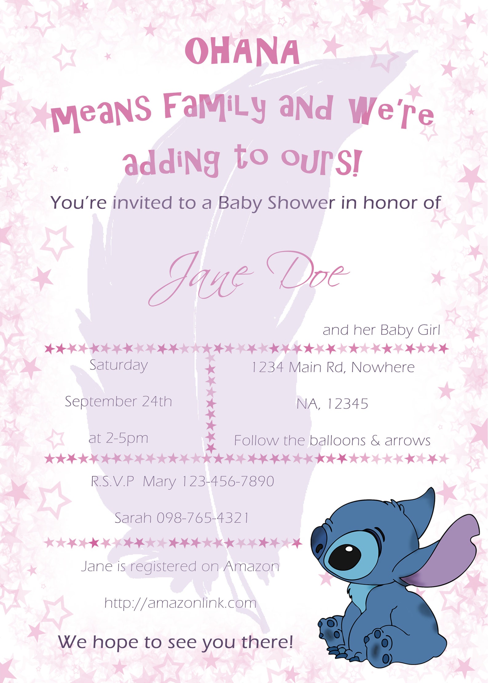 Editable Stitch Baby Shower Invitation - Etsy