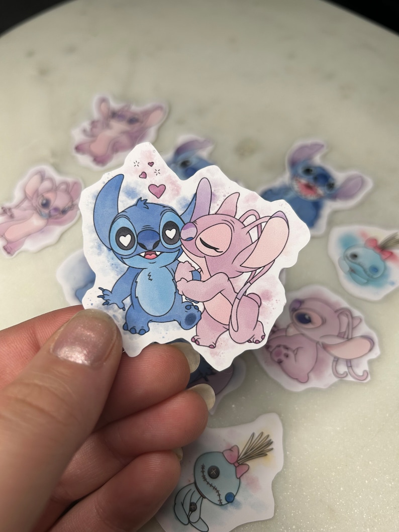 Set of 12 Stitch and Angel Stickers Ft. Scrump Gifts - Etsy