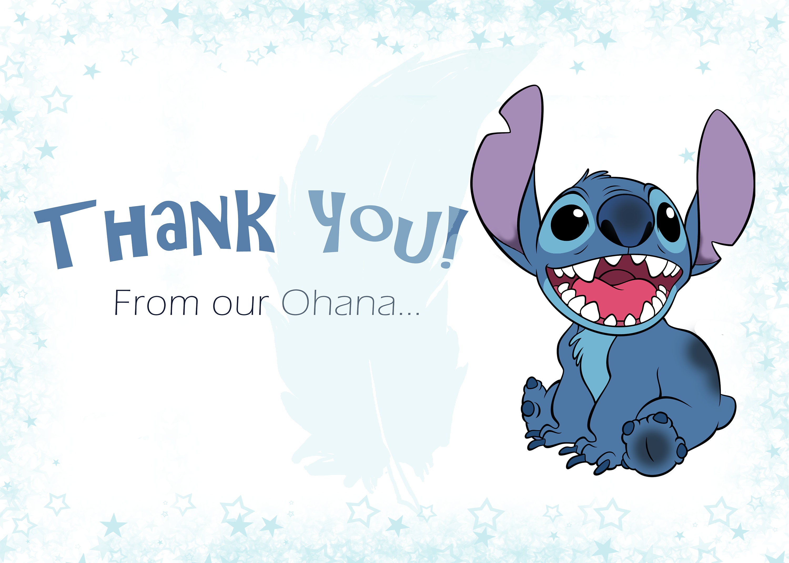 Tarjeta de agradecimiento de Stitch Baby Shower - Etsy México