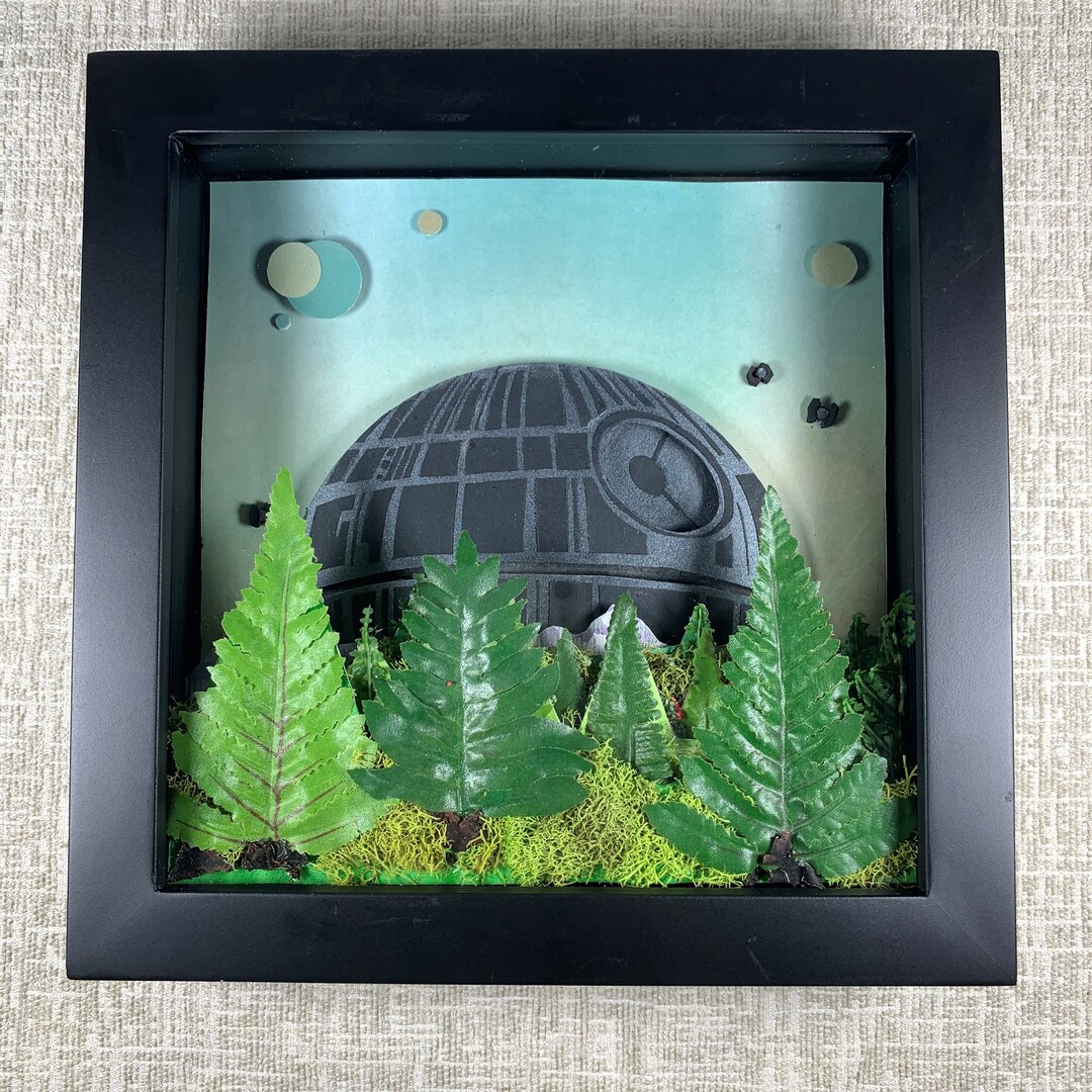 Framed Death Star on the Horizon 3D Paper Art - Etsy