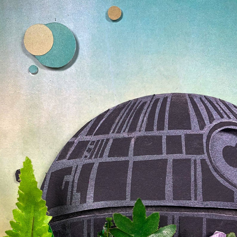 Framed Death Star on the Horizon 3D Paper Art - Etsy