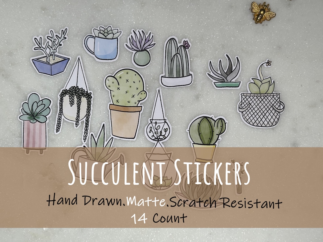 Set of 14 Matte Succulent Stickers ~ Gifts ~ Journaling ~ Scrapbooking ...