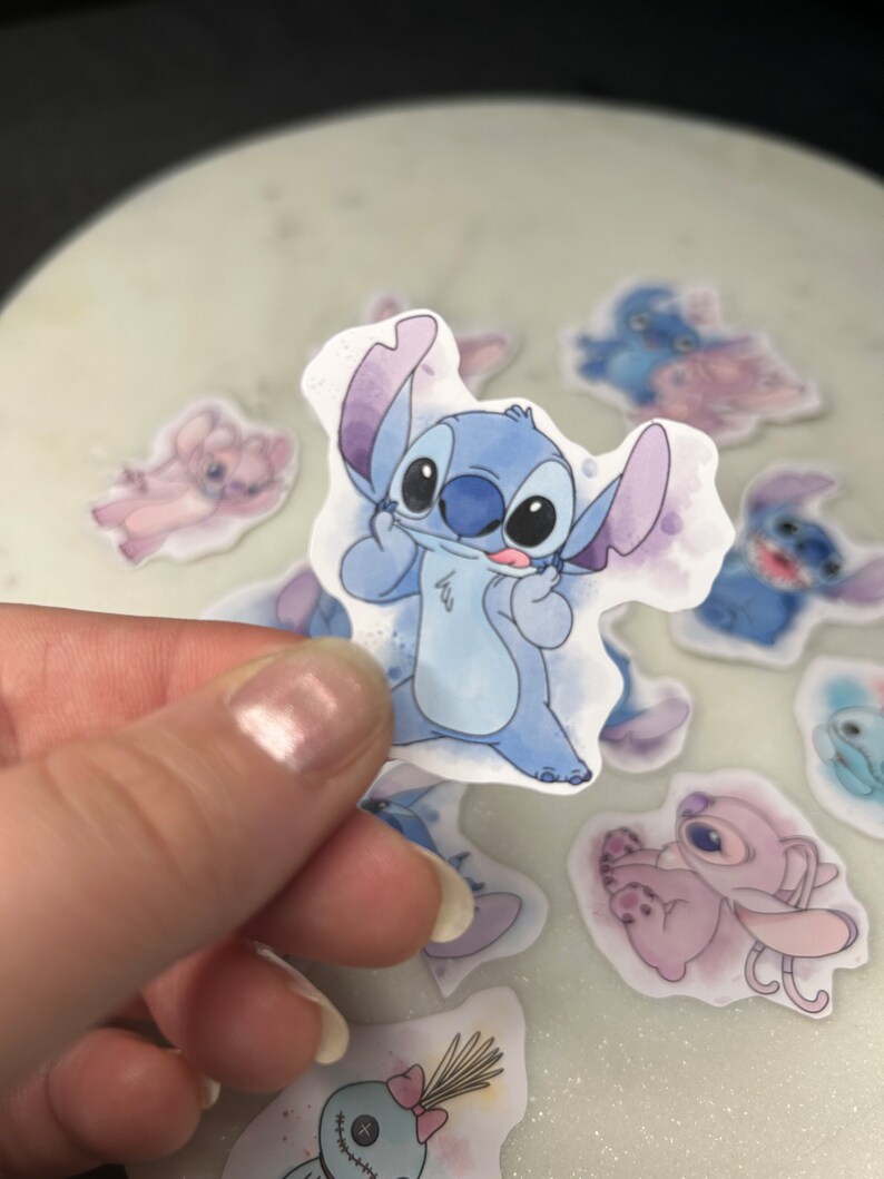 Set of 12 Stitch and Angel Stickers Ft. Scrump Gifts - Etsy