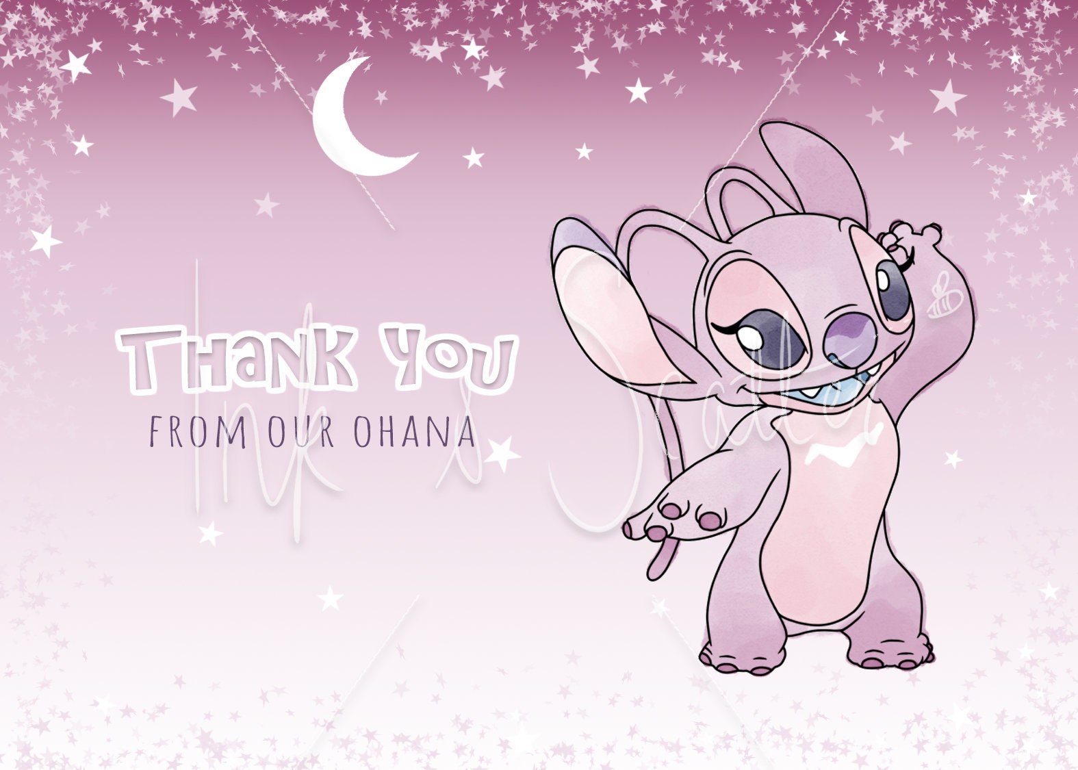 Angel From Lilo and Stitch Baby Shower Thank You Card - Etsy