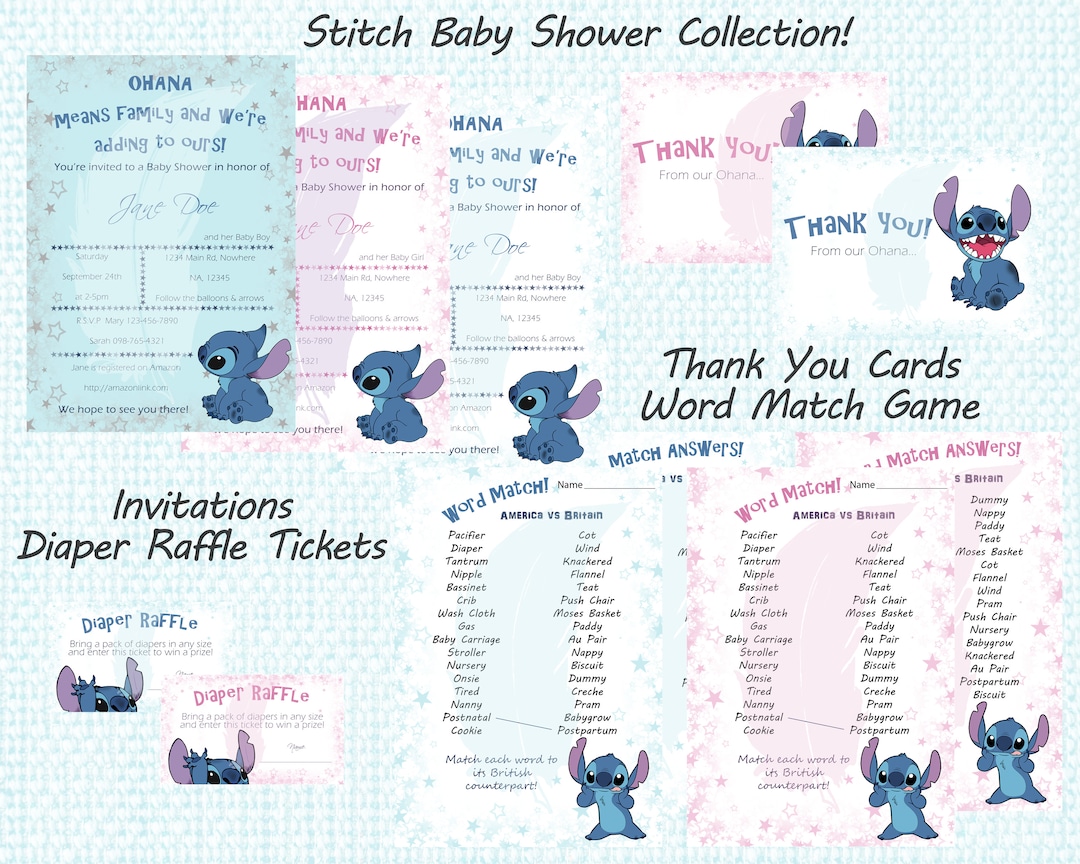 Stitch Baby Shower Collection - Etsy