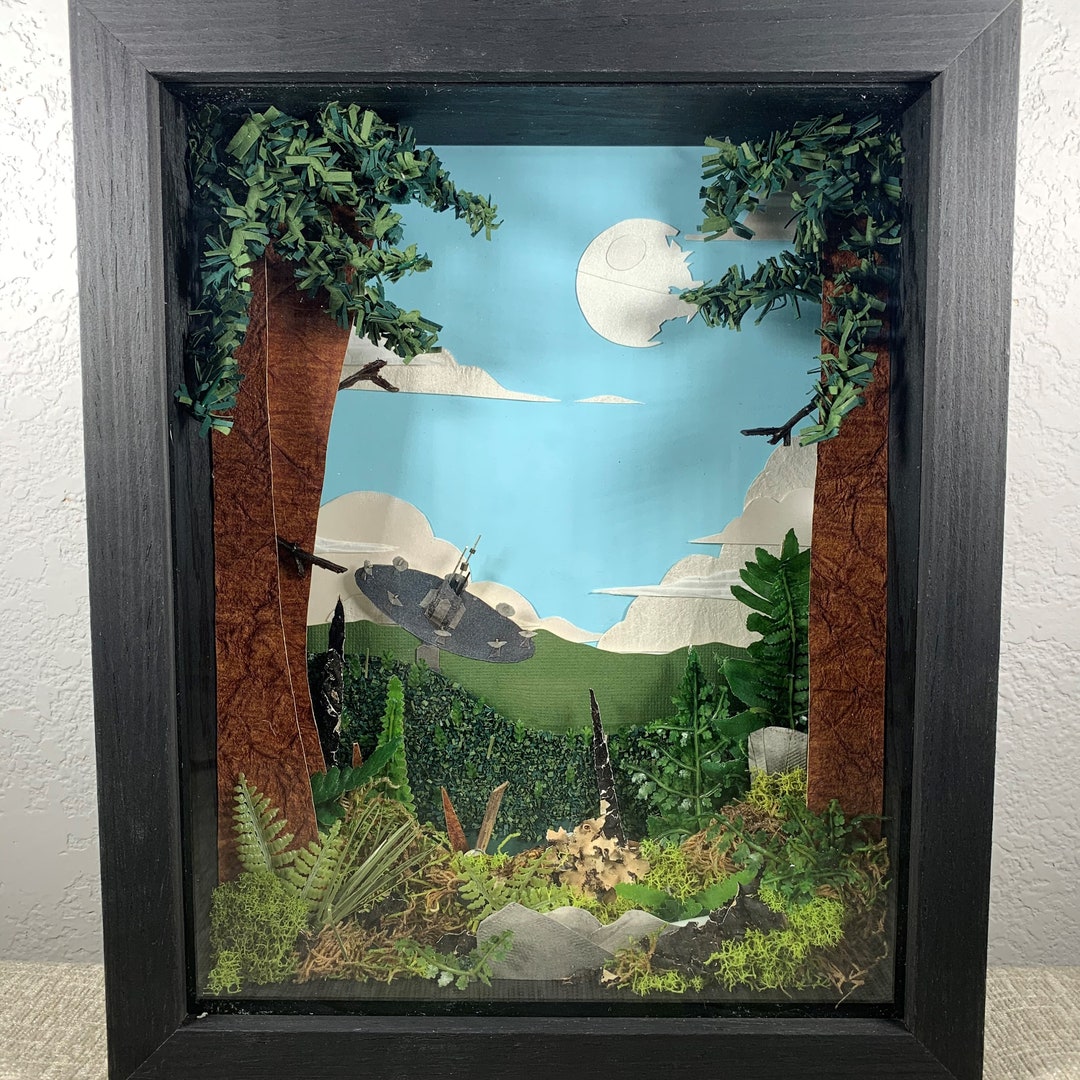 Framed Death Star Over Endor 3D Paper Art - Etsy