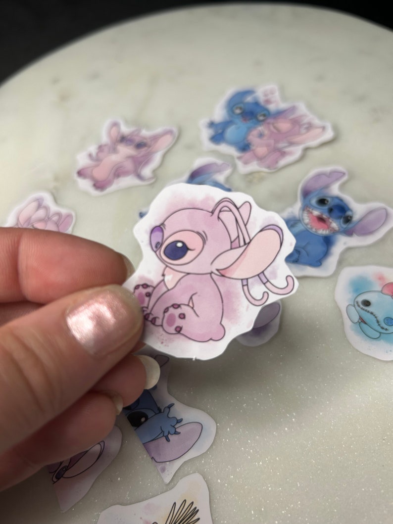 Set of 12 Stitch and Angel Stickers Ft. Scrump Gifts - Etsy