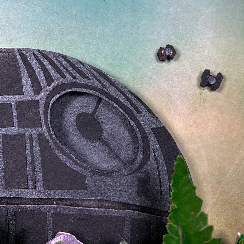 Framed Death Star on the Horizon 3D Paper Art - Etsy