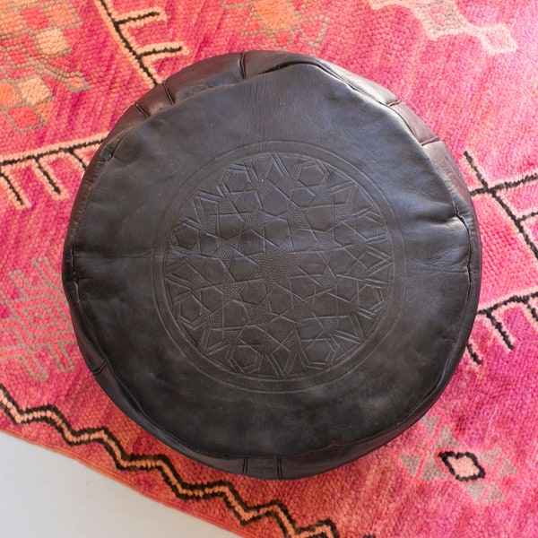 Leather Pouf - Etsy