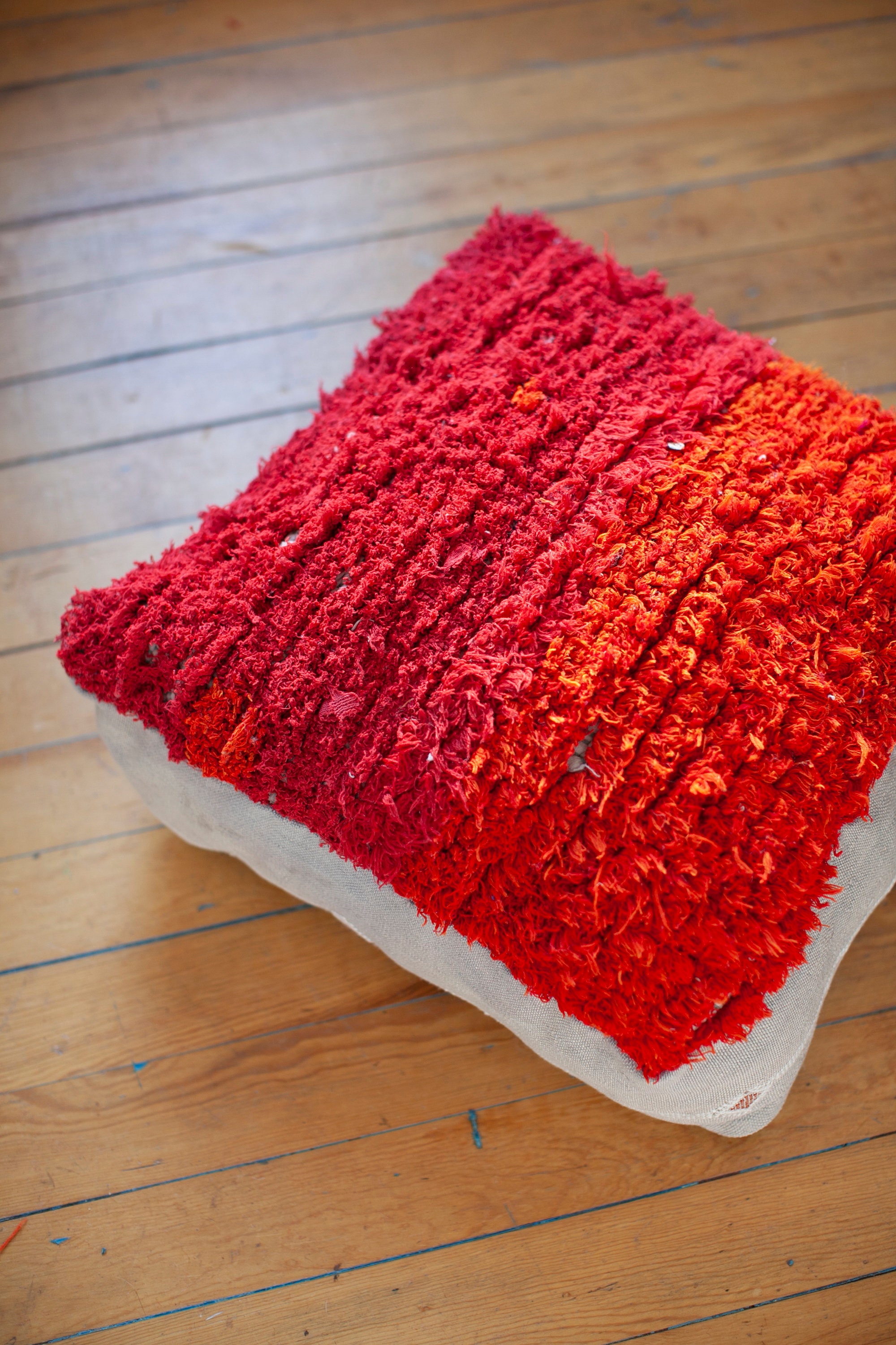 Fun Funky Pouf Red Top Pouf Sabra Pouf Cactus Silk Pouf | Etsy