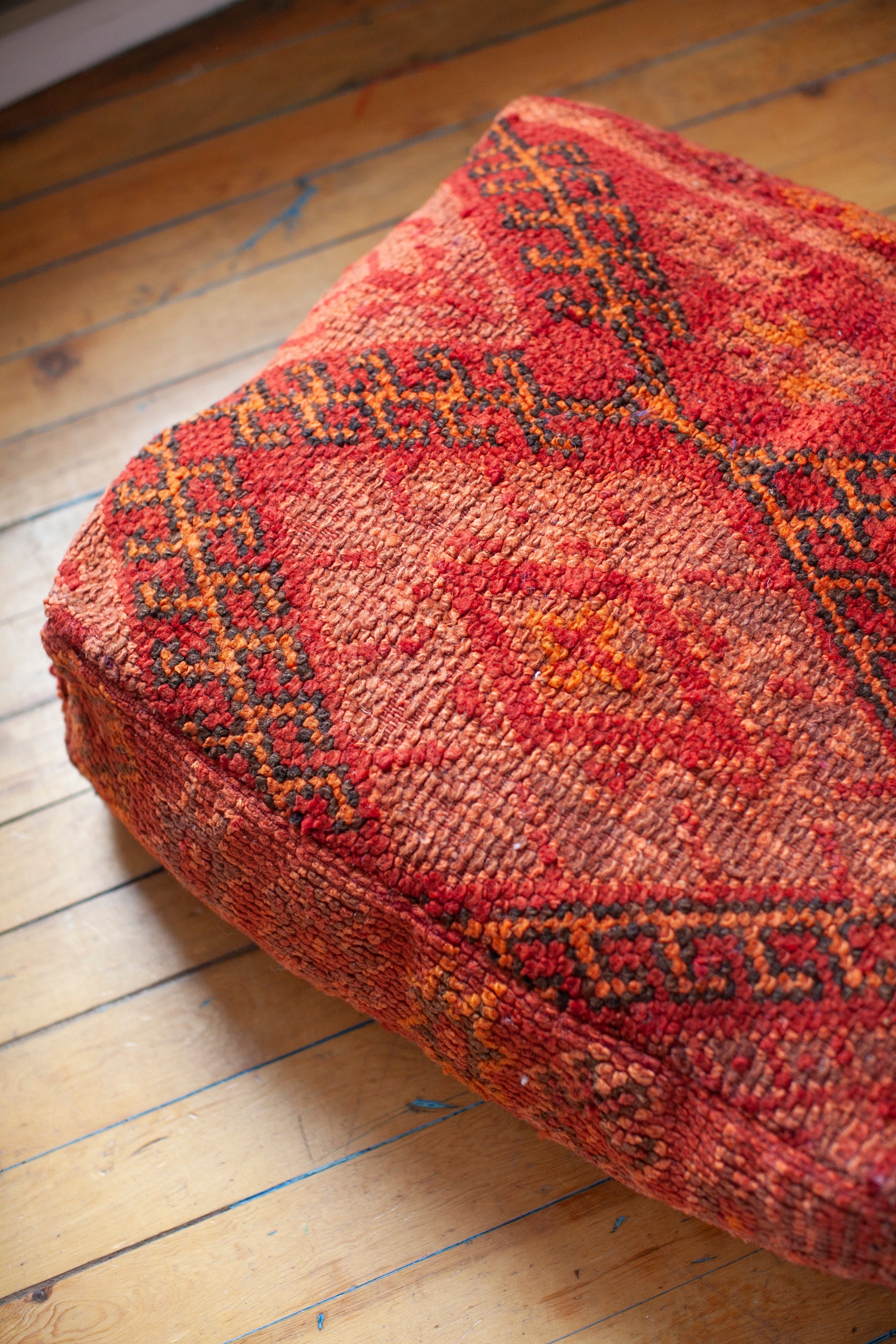 Huge Pouf Moroccan Pouf Rectangle Pouf Overstuffed Red - Etsy