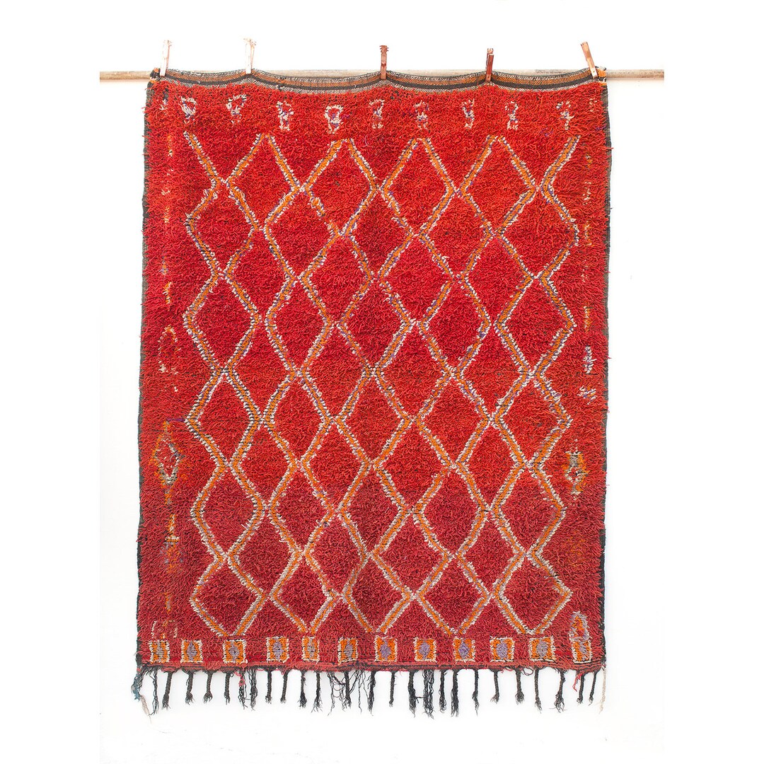 Vintage Secret Souk Moroccan Rug from Midelt 188cm x 240cm // 6ft 2in x ...