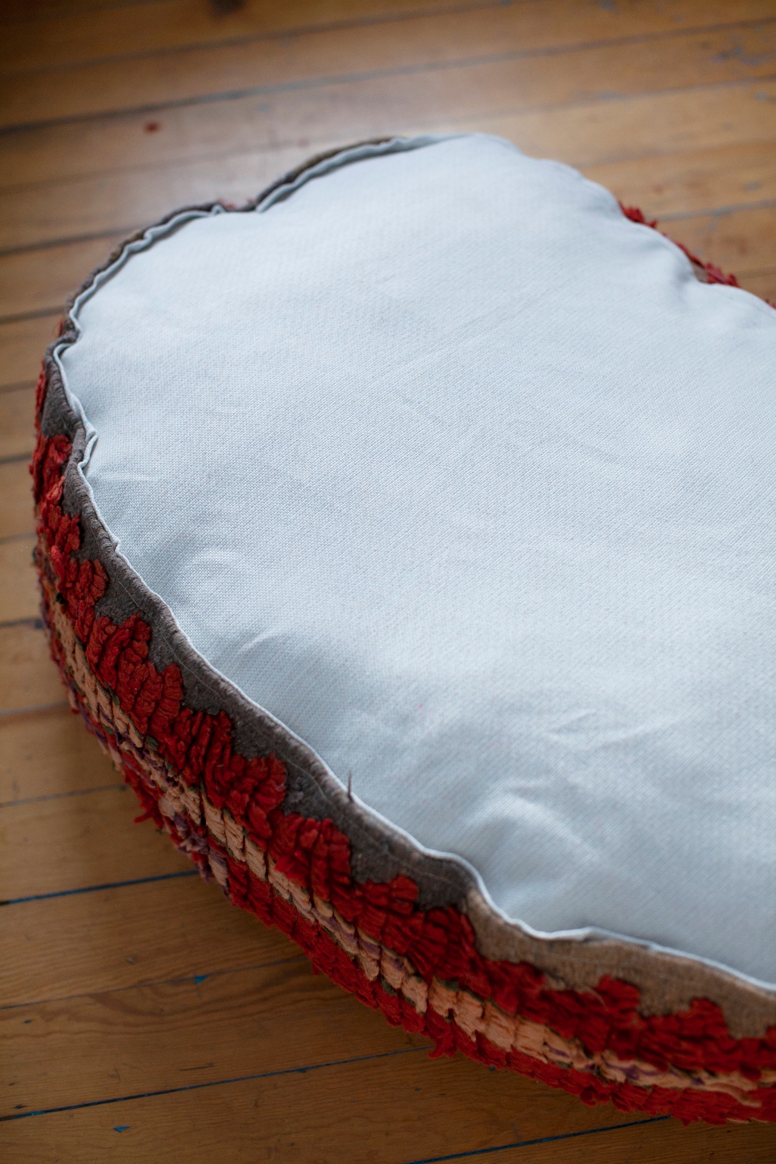 Oval Pouf Red Pouf Moroccan Pouf Pill Shaped Floor Cushion | Etsy