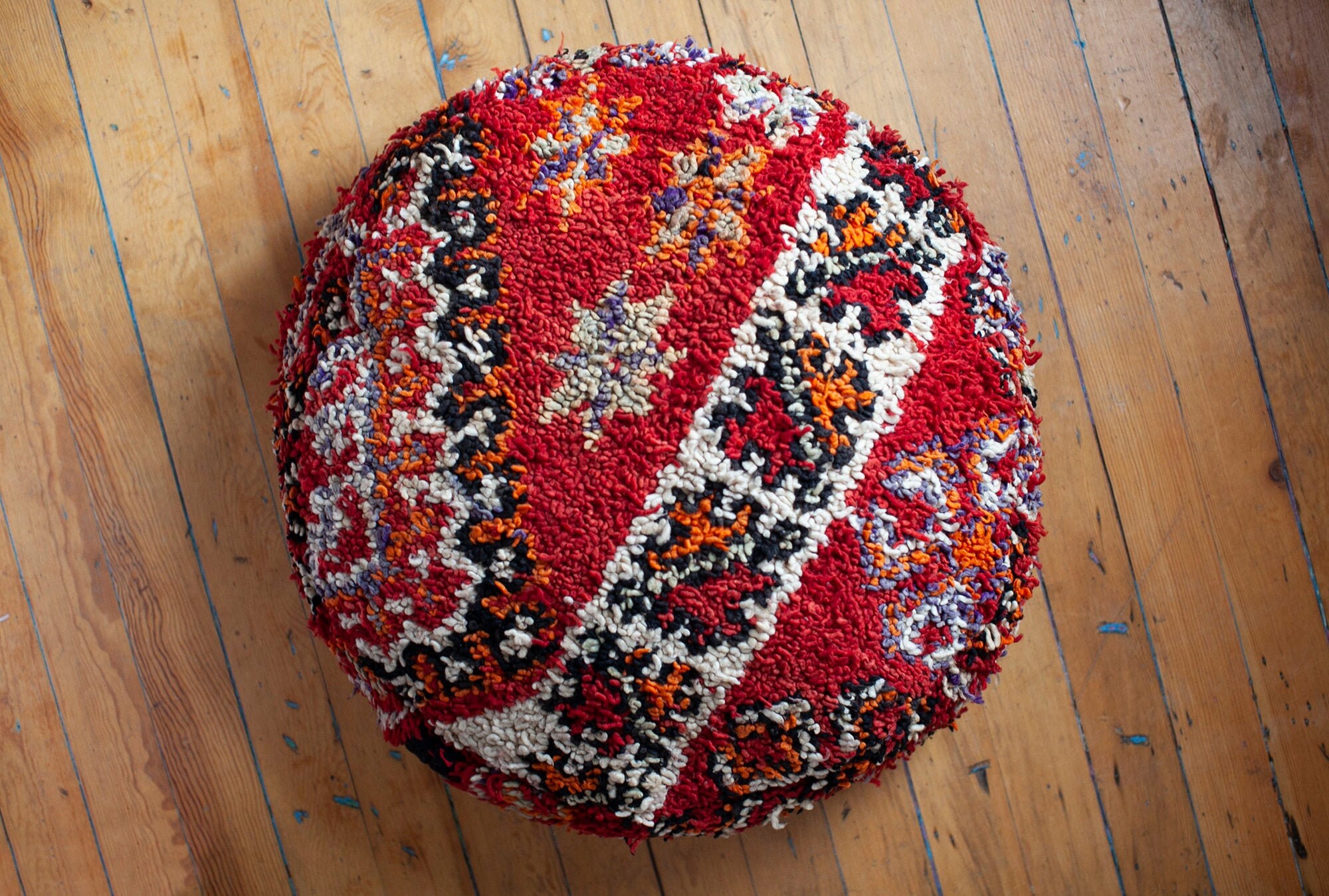 Amazing Maroon Pouf Moroccan Pouf Round Pouf Maroon Floor | Etsy