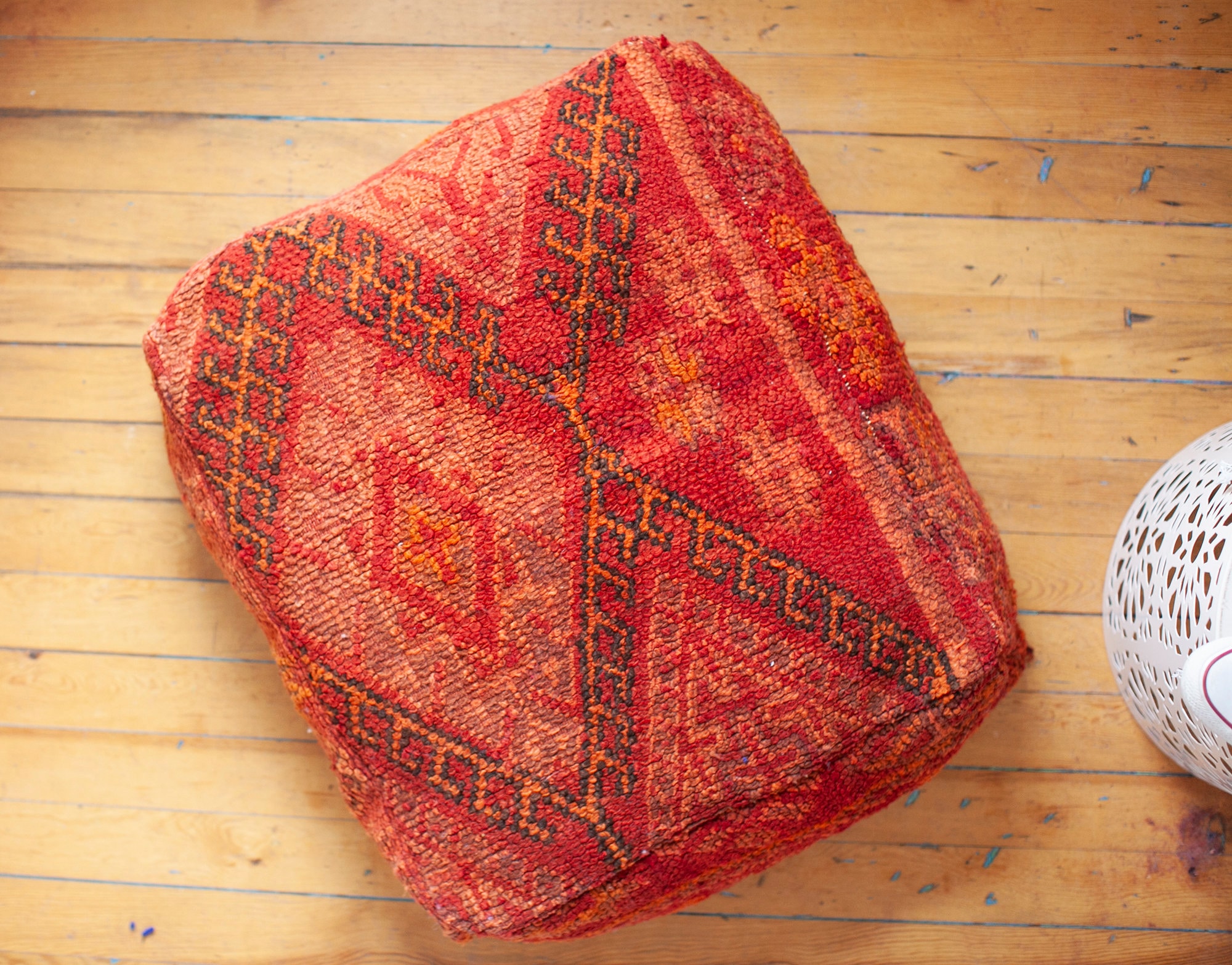 Huge Pouf Moroccan Pouf Rectangle Pouf Overstuffed Red - Etsy