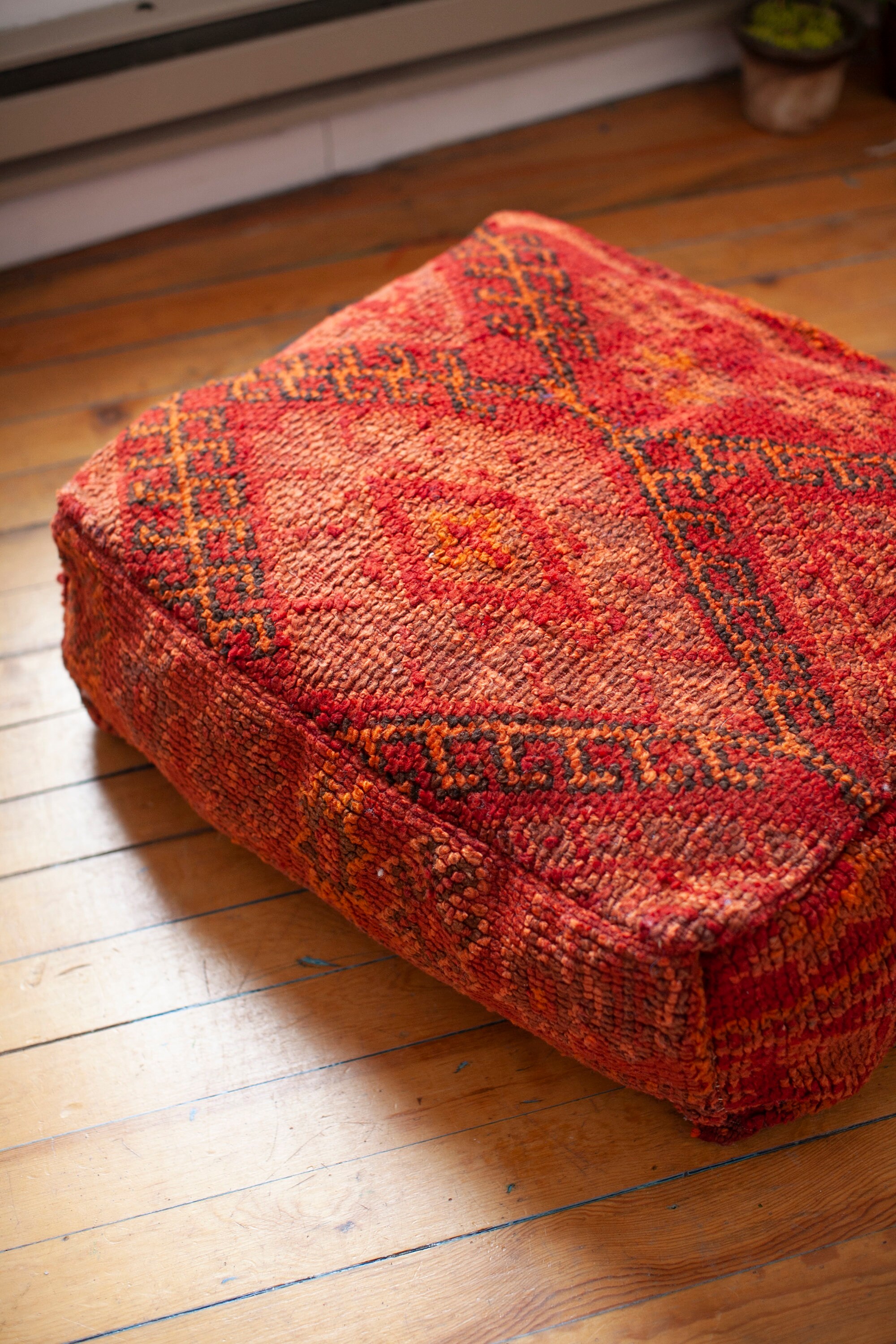Huge Pouf Moroccan Pouf Rectangle Pouf Overstuffed Red - Etsy