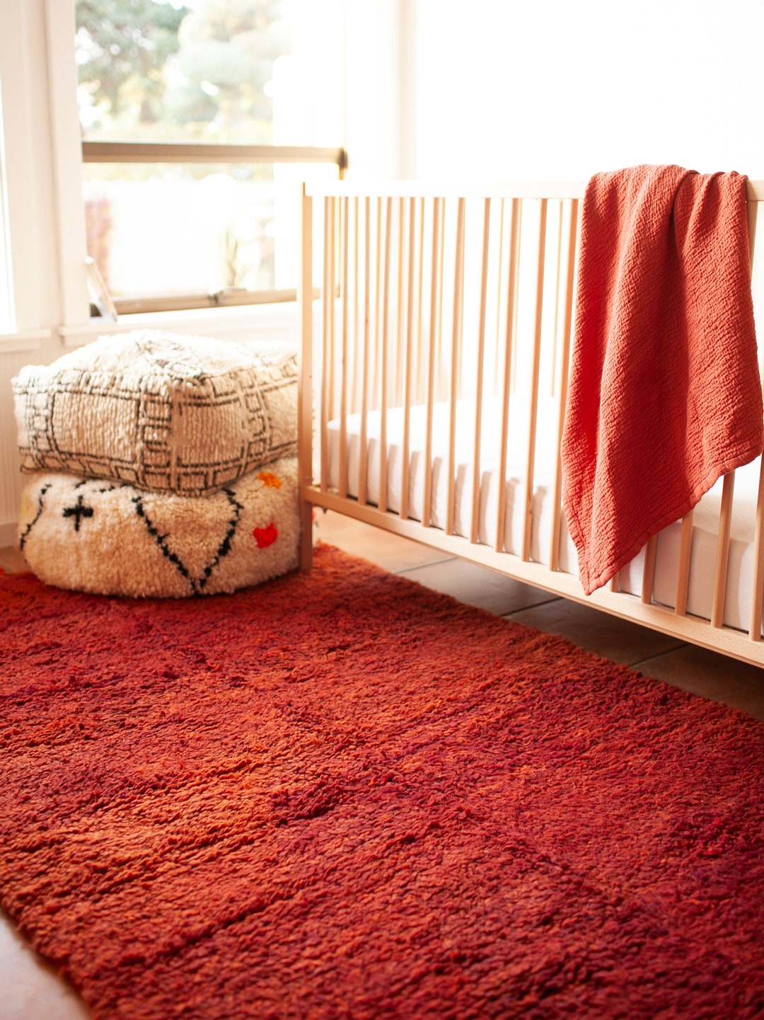45" X 83", No. 155, Faded Maroon Runner, Faded Accent Rug, Dark Red Rug ...