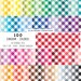 100 Gingham Pattern Digital Paper, Commercial Use Seamless Color ...