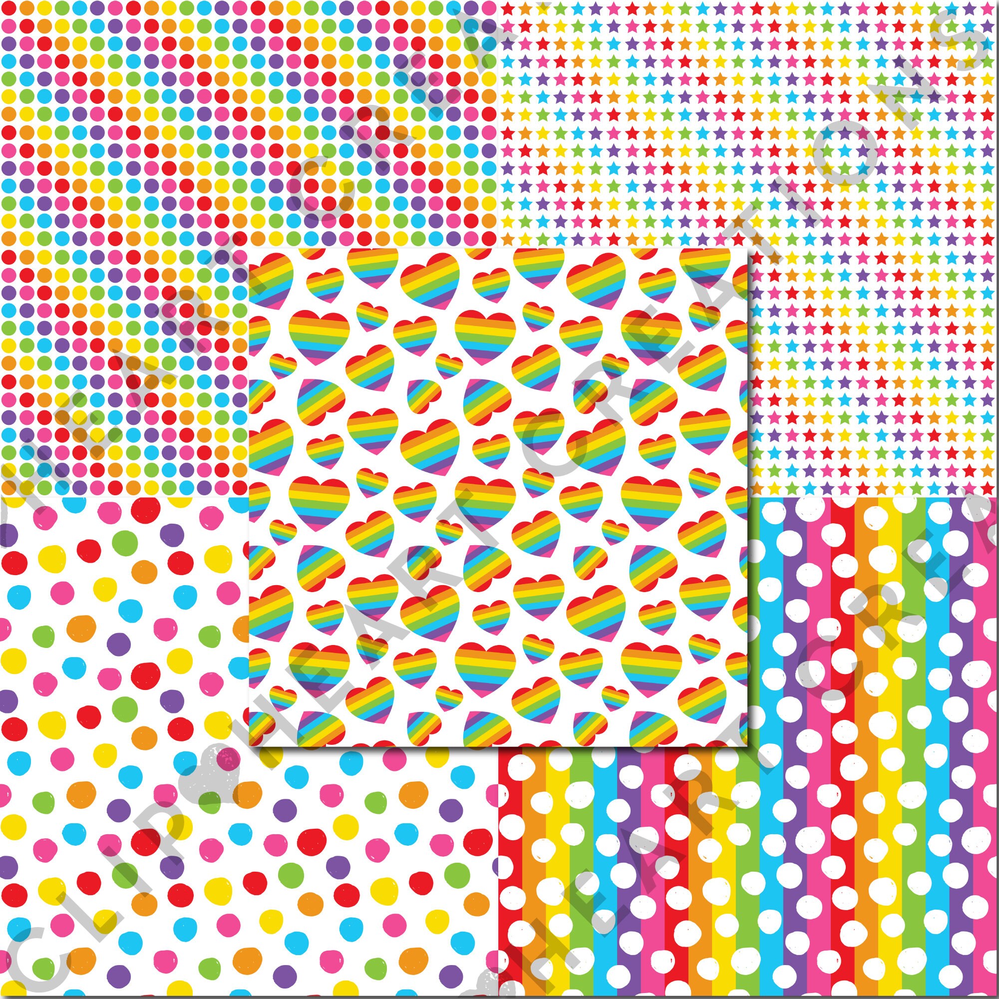 Rainbows Digital Paper Patterns 20 Seamless Commercial Use - Etsy