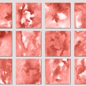 Coral Watercolor Digital Papers, Commercial Use Instant Download ...