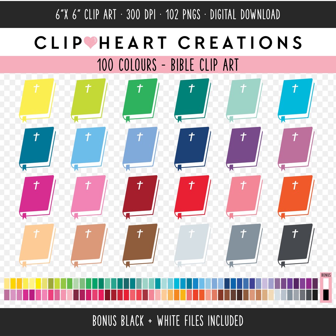 100 Bible Clip Art, Commercial Use Instant Download PNG Bible Study ...