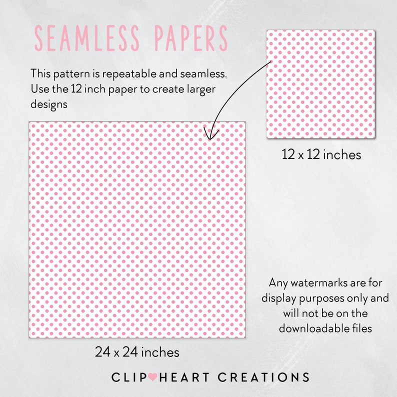 100 Polka Dot Digital Papers, Commercial Use Instant Use Seamless Polka ...