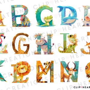 Safari Alphabet Alphabet Clip Art, Commercial Use Instant Download ...