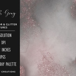 Pink & Gray Glitter Watercolor Digital Papers, Commercial Use Instant ...
