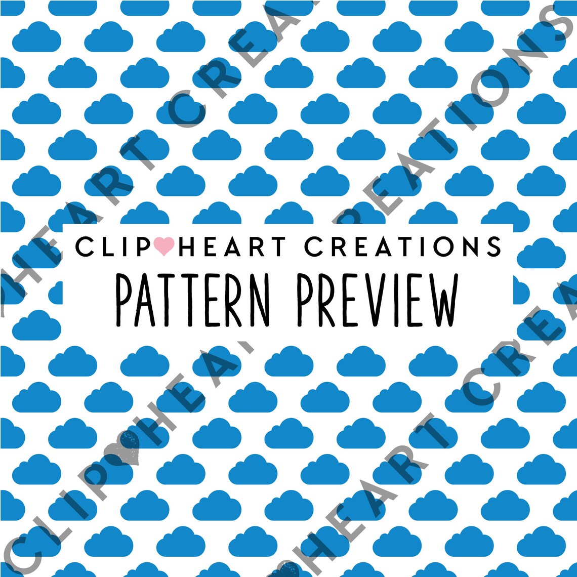 100 Clouds Digital Papers, Commercial Use Seamless Rainbow Pattern ...