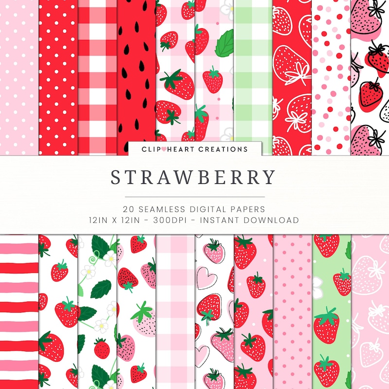 Strawberry Shortcake Digital Wall Paper - Etsy