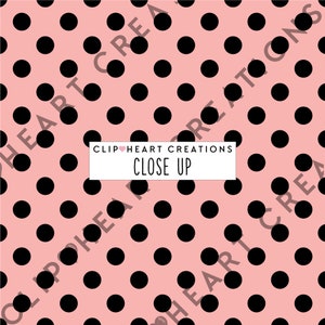 100 Polka Dot Digital Paper, Commercial Use Seamless Black Polka Dots ...