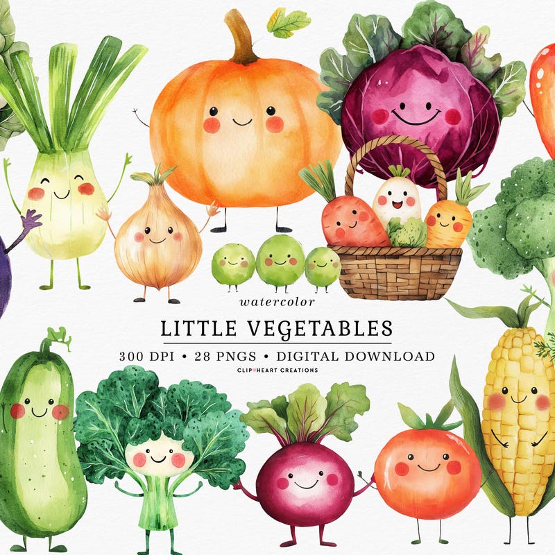 Vegetable Clipart - Etsy