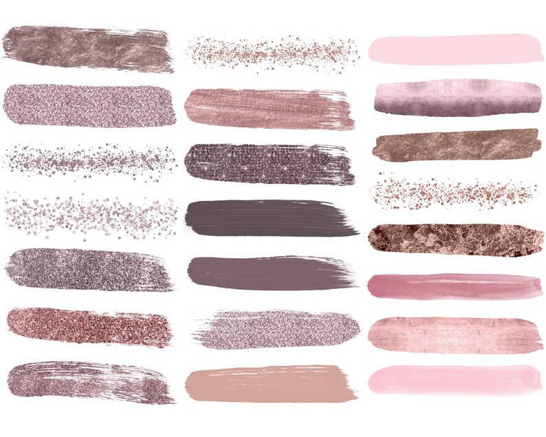 Feminine Brush Strokes Clip Art Rose Gold Brush Strokes - Etsy