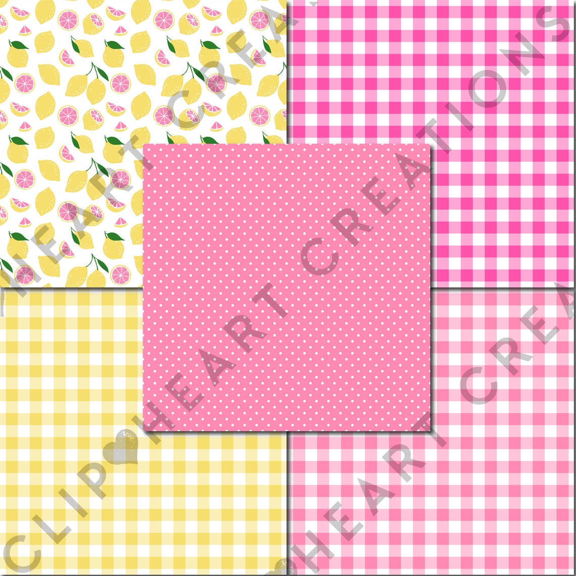 Pink Lemonade Digital Paper Patterns 20 Seamless Commercial - Etsy