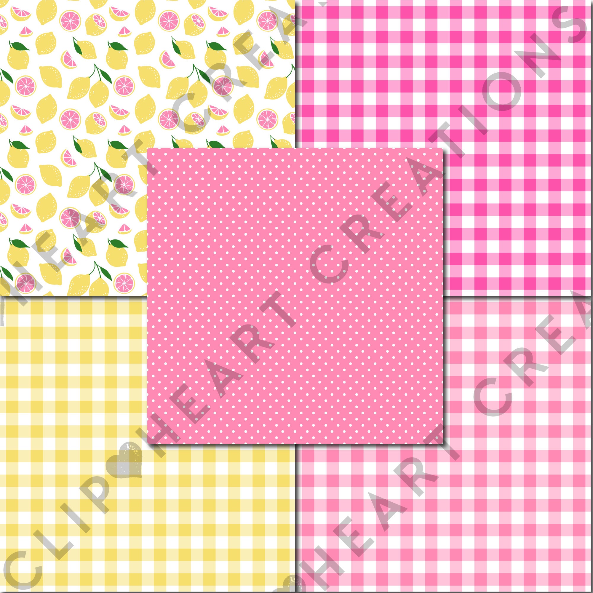 Pink Lemonade Digital Paper Patterns 20 Seamless Commercial - Etsy